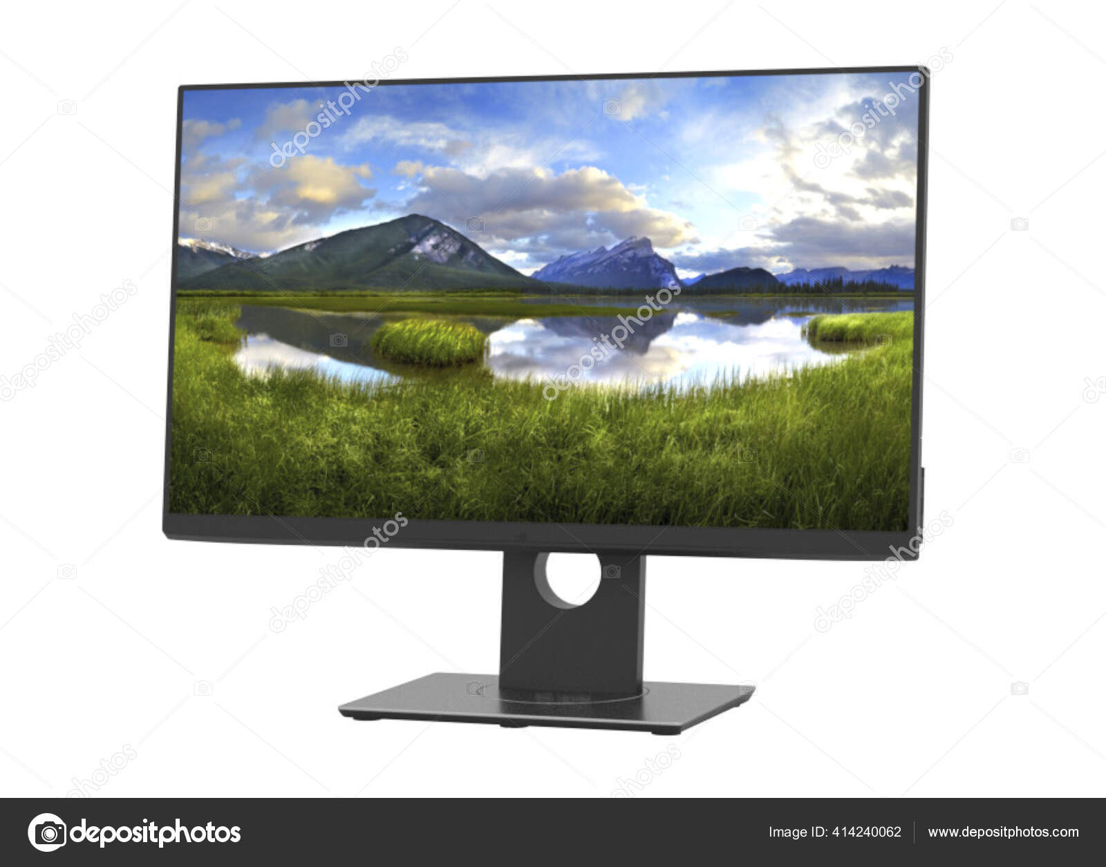 Closeup Desktop Computer Beautiful Landscape Screen Wallpaper Isolated ...