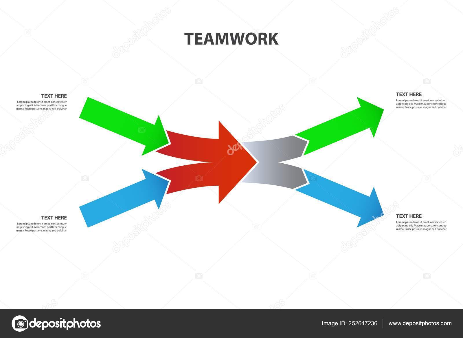 Teamwork Diagram Arrows White Background Stock Vector Image by ...