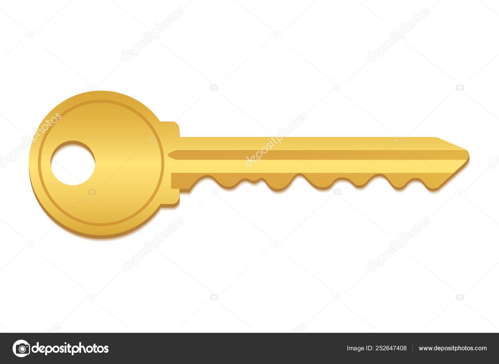 Golden Key Vector Illustration White Background Stock Vector by ... Golden Key Vector Illustration White Background Stock Vector by ...