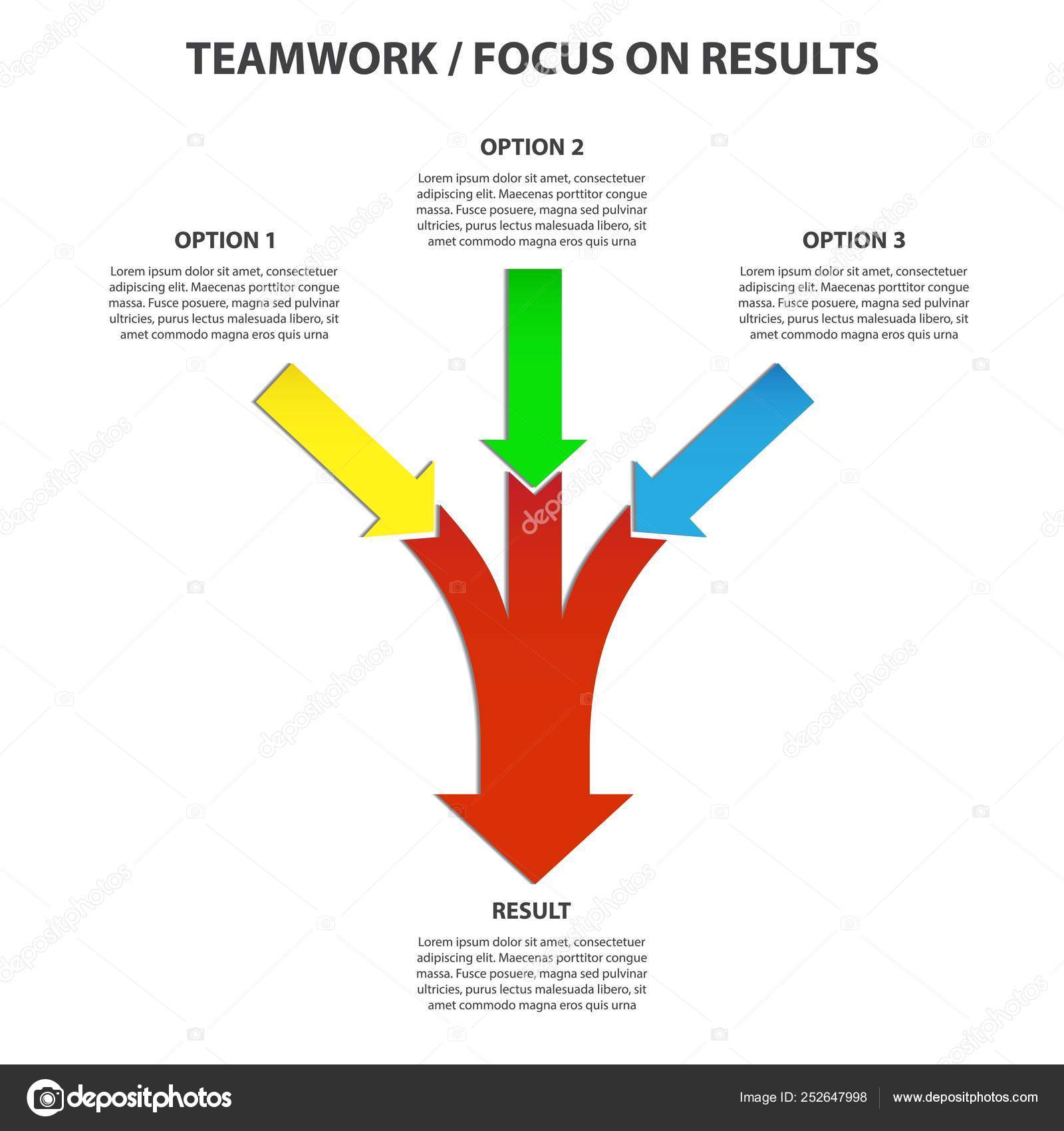 Teamwork Focus Results Diagram White Background Stock Vector by ...