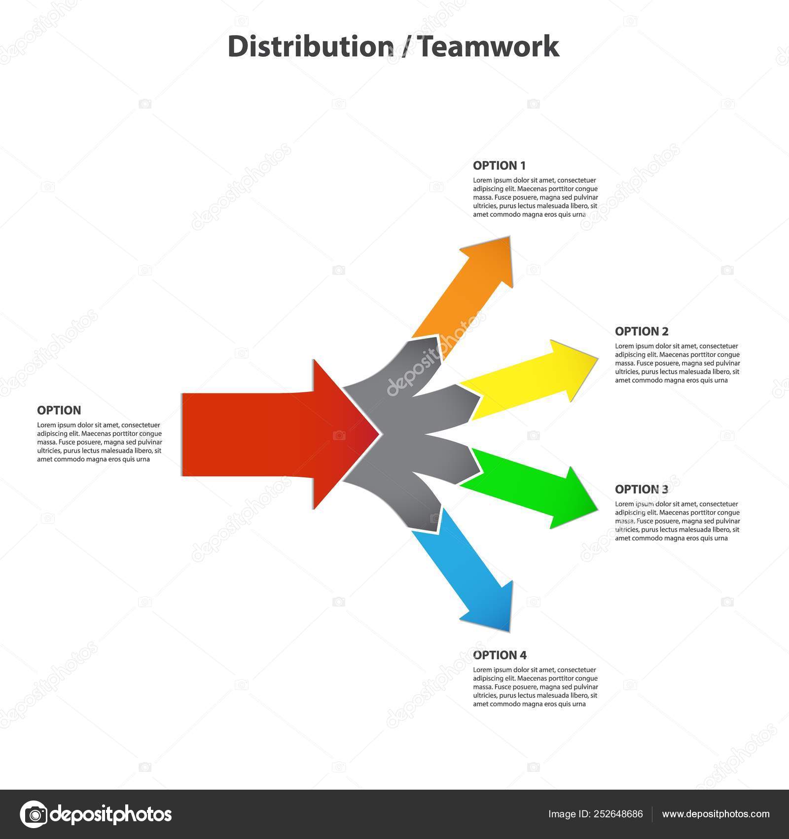 Distribution Teamwork Diagram White Background Stock Vector by ...