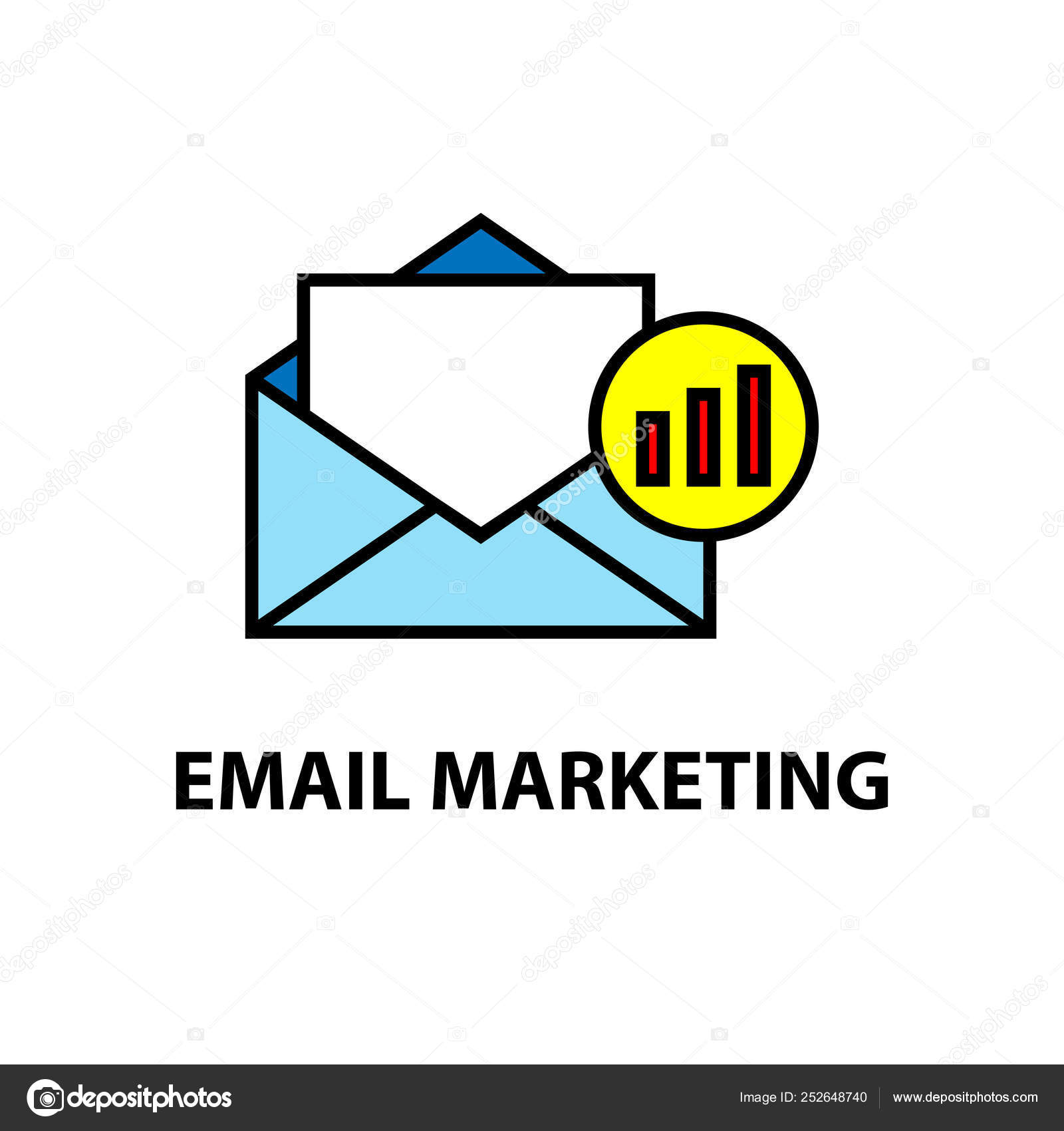 Email Marketing Vector Illustration White Background Stock Vector by ...