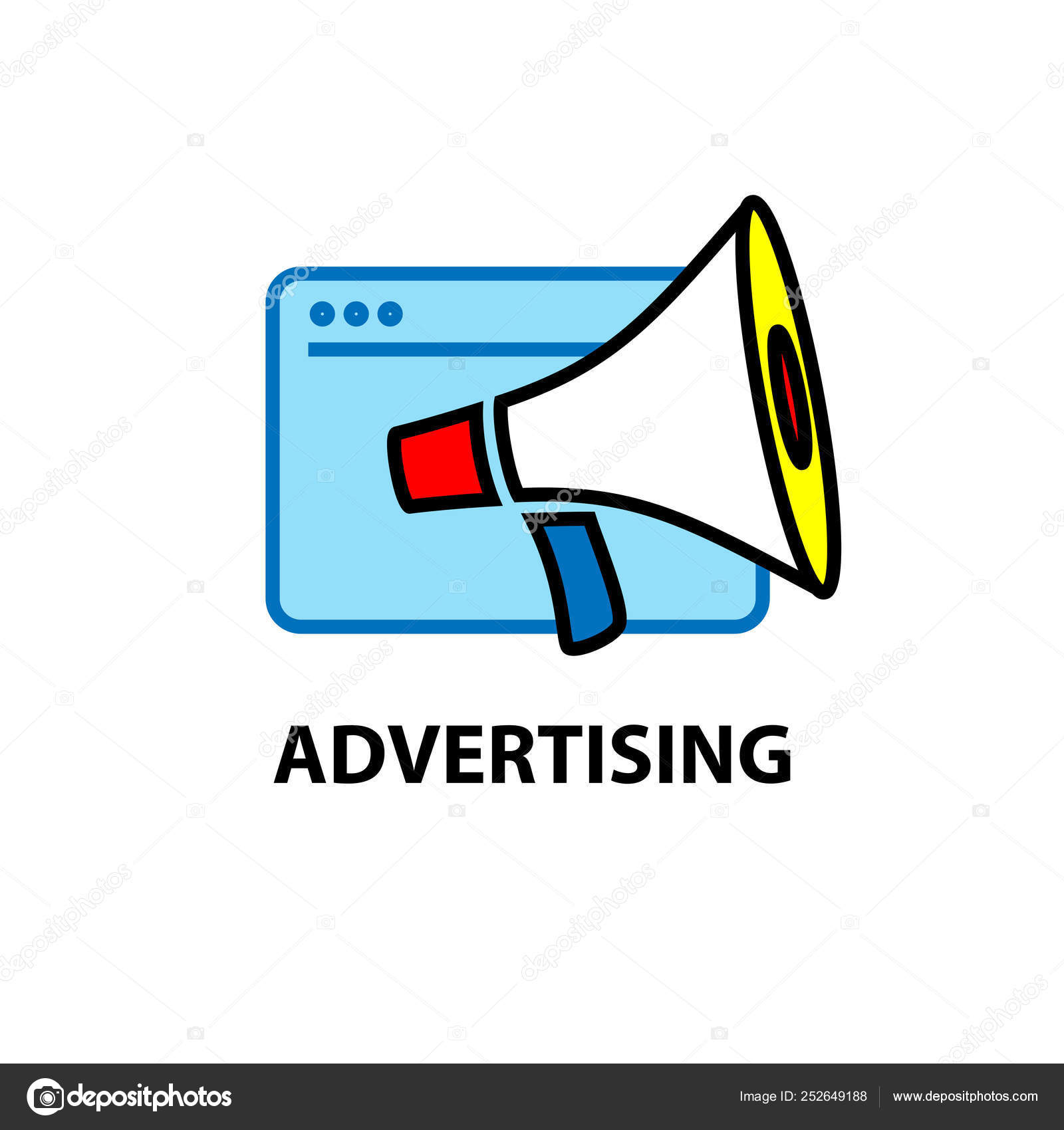 Advertising Vector Illustration White Background Stock Vector Image by ...