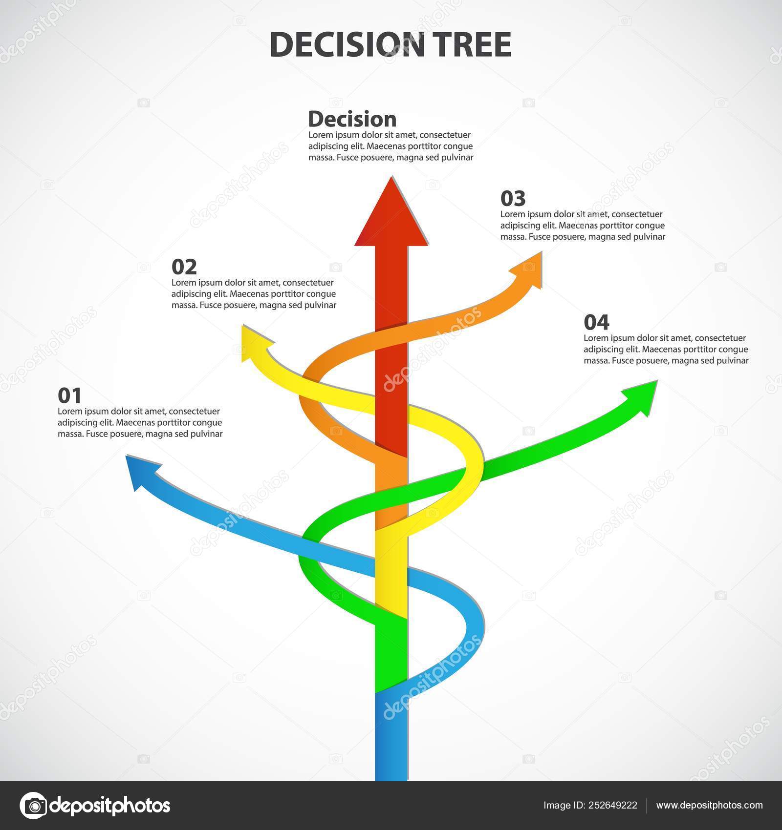 Decision Tree Vector Illustration White Background Stock Vector Image ...