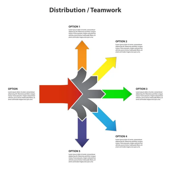Arrows Copy Space White Background Teamwork Concept Stock Vector by ...