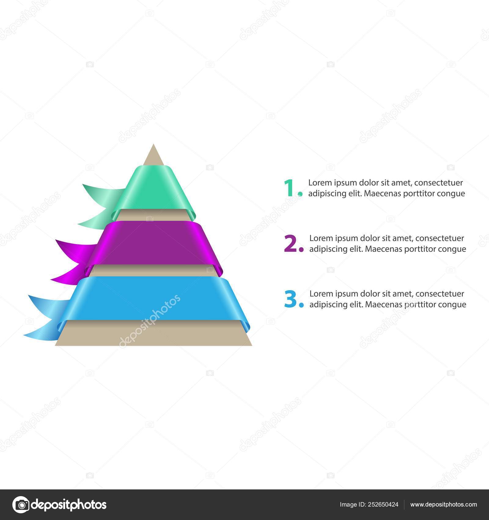 Chart Pyramid Ribbons Copy Space Vector Stock Vector Image by ...