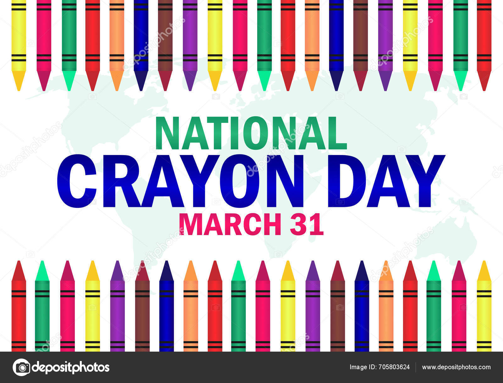 National Crayon Day Holiday Concept Template Background Banner Card Poster Stock Vector by ...