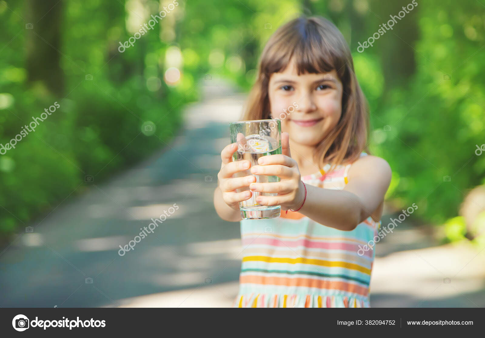 Child Drinks Water Glass Nature Selective Focus Drink Stock Photo by ©yana-komisarenko@yandex.ru ...