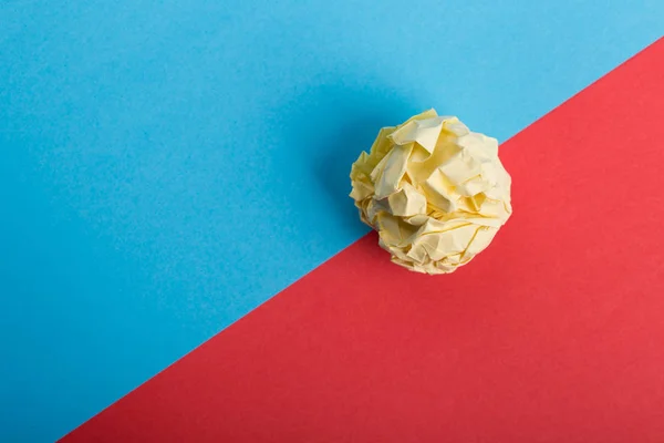 Top View Crumpled Paper Balls Blank Note Yellow Background Think Stock ...