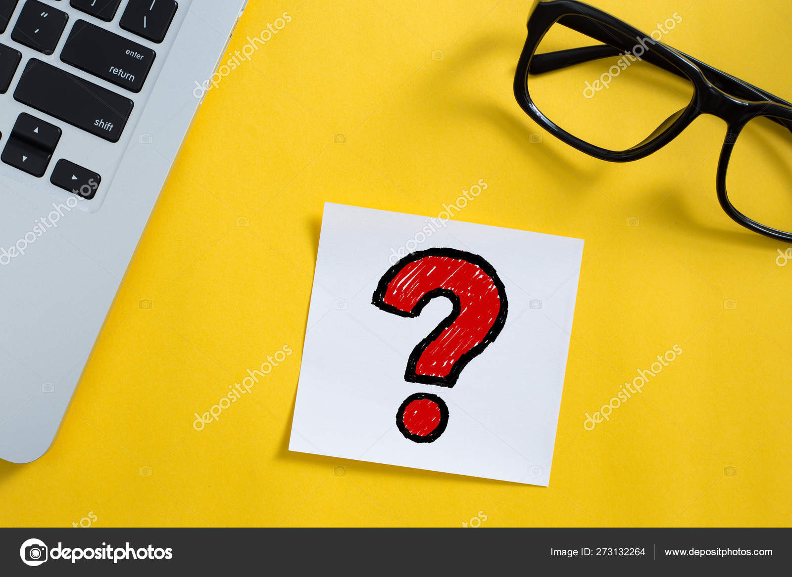 Office Desktop With Question Mark — Stock Photo © ChristianChan #273132264