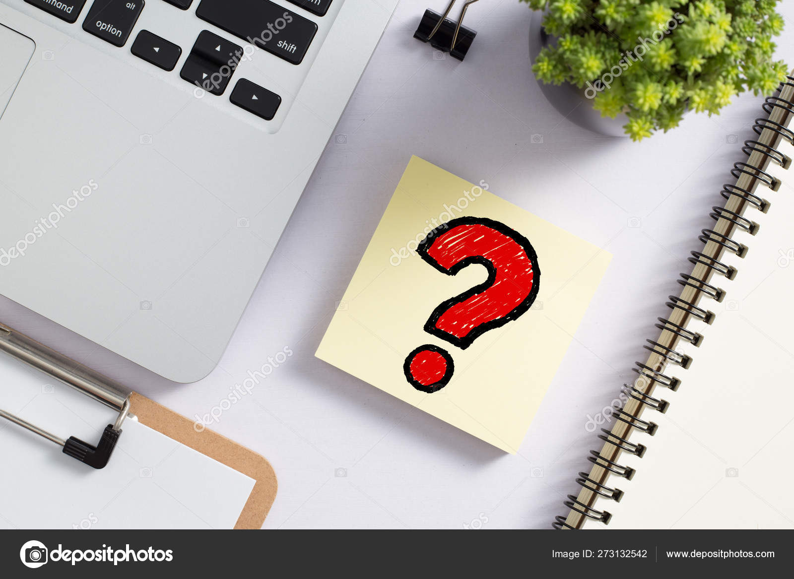 Office Desktop With Question Mark Stock Photo by ©ChristianChan 273132542