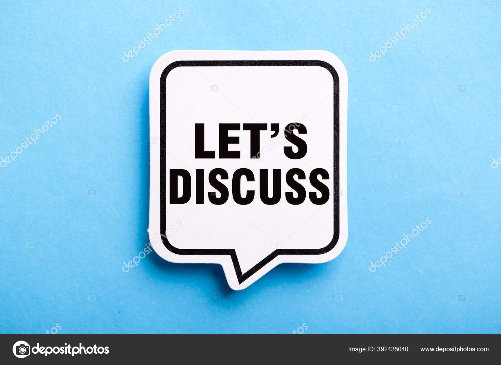Let Discuss Speech Bubble Isolated Blue Background — Stock Photo ... Let Discuss Speech Bubble Isolated Blue Background — Stock Photo ...