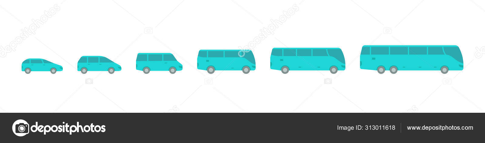 The size of the bus transfer variation. Transportation of people ...