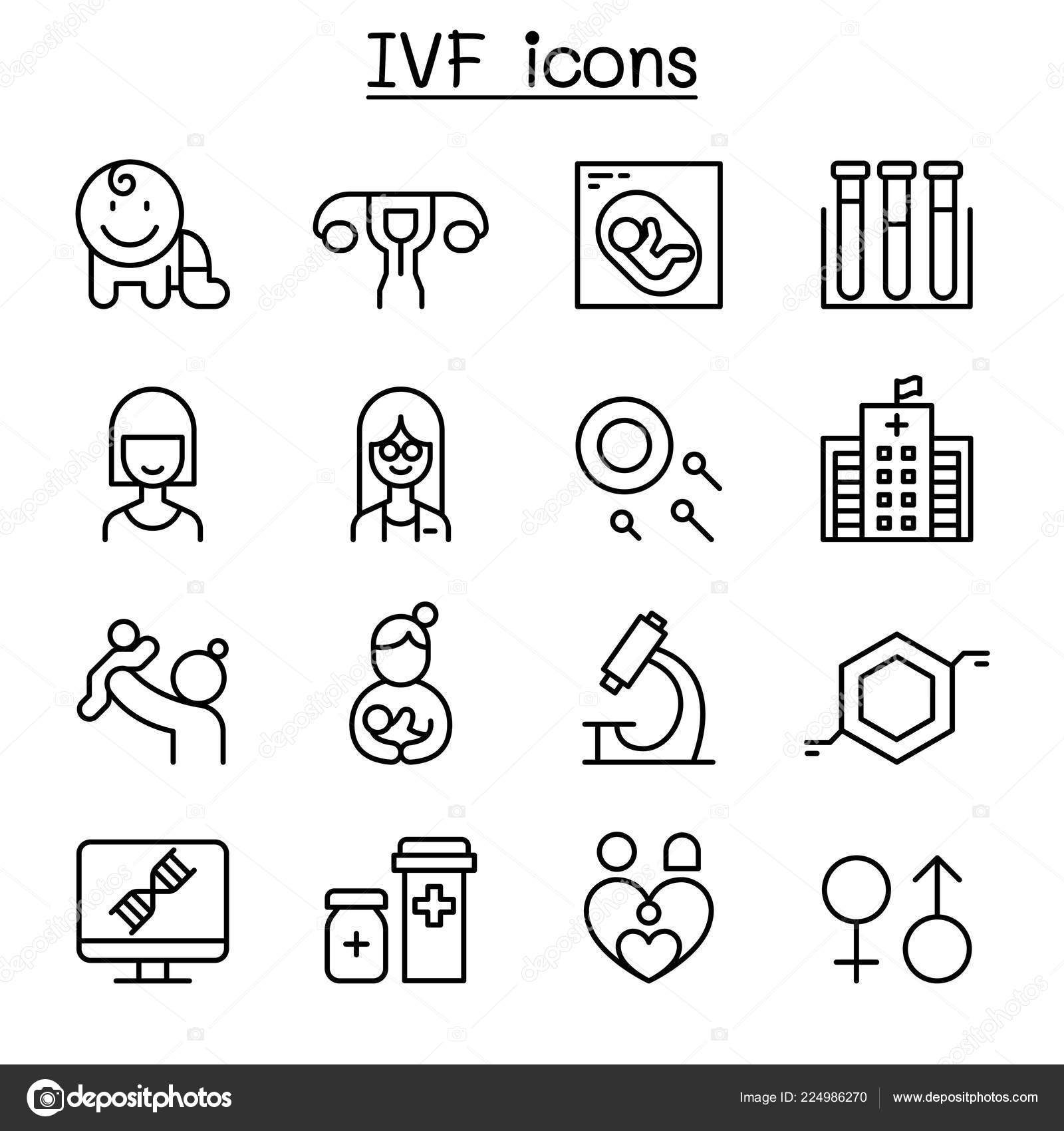 Ivf Vitro Fertilization Icon Set Thin Line Style Stock Vector by ... Ivf Vitro Fertilization Icon Set Thin Line Style Stock Vector by ...