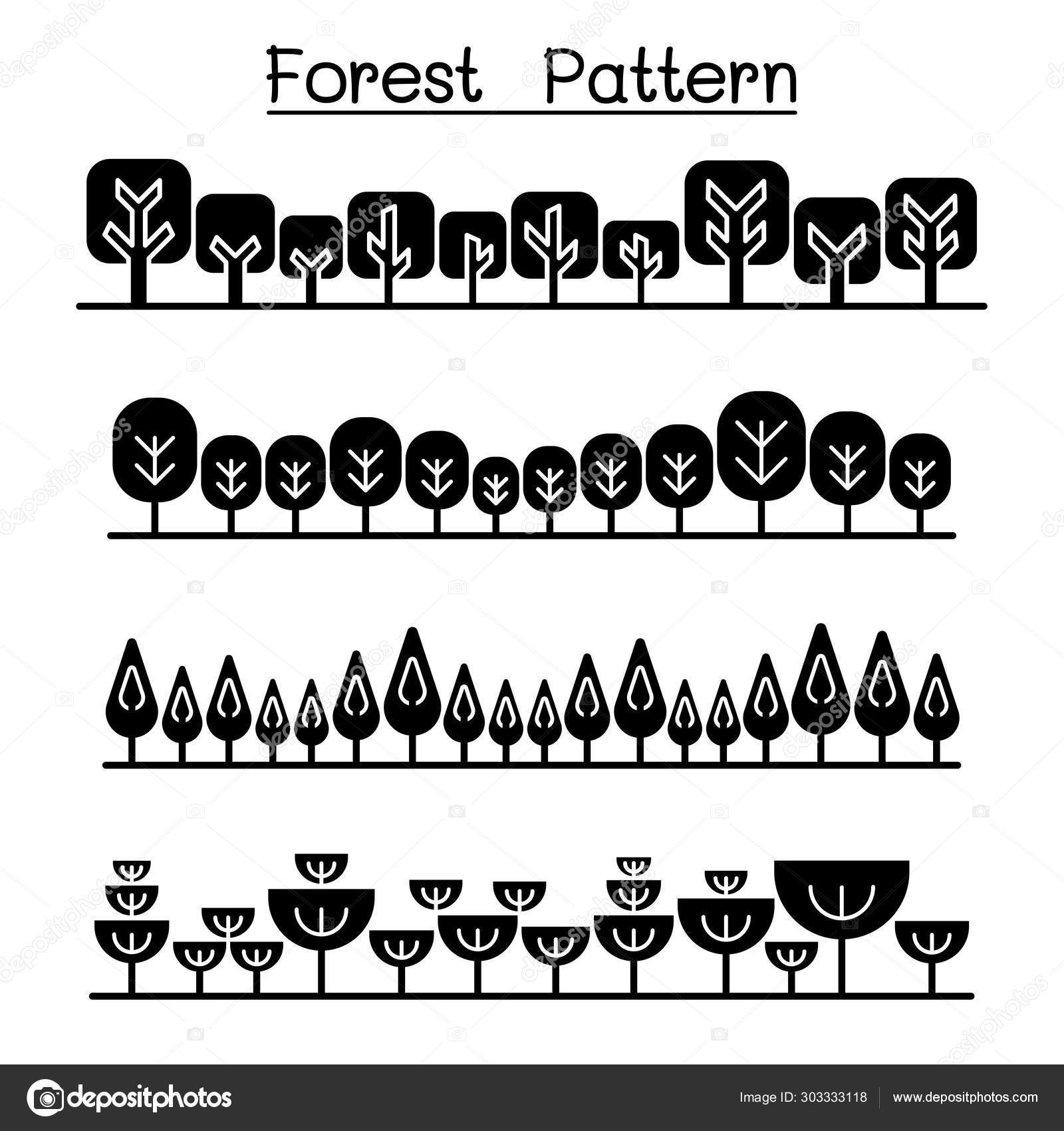 Forest pattern, forest background, Landscape vector illustration ...