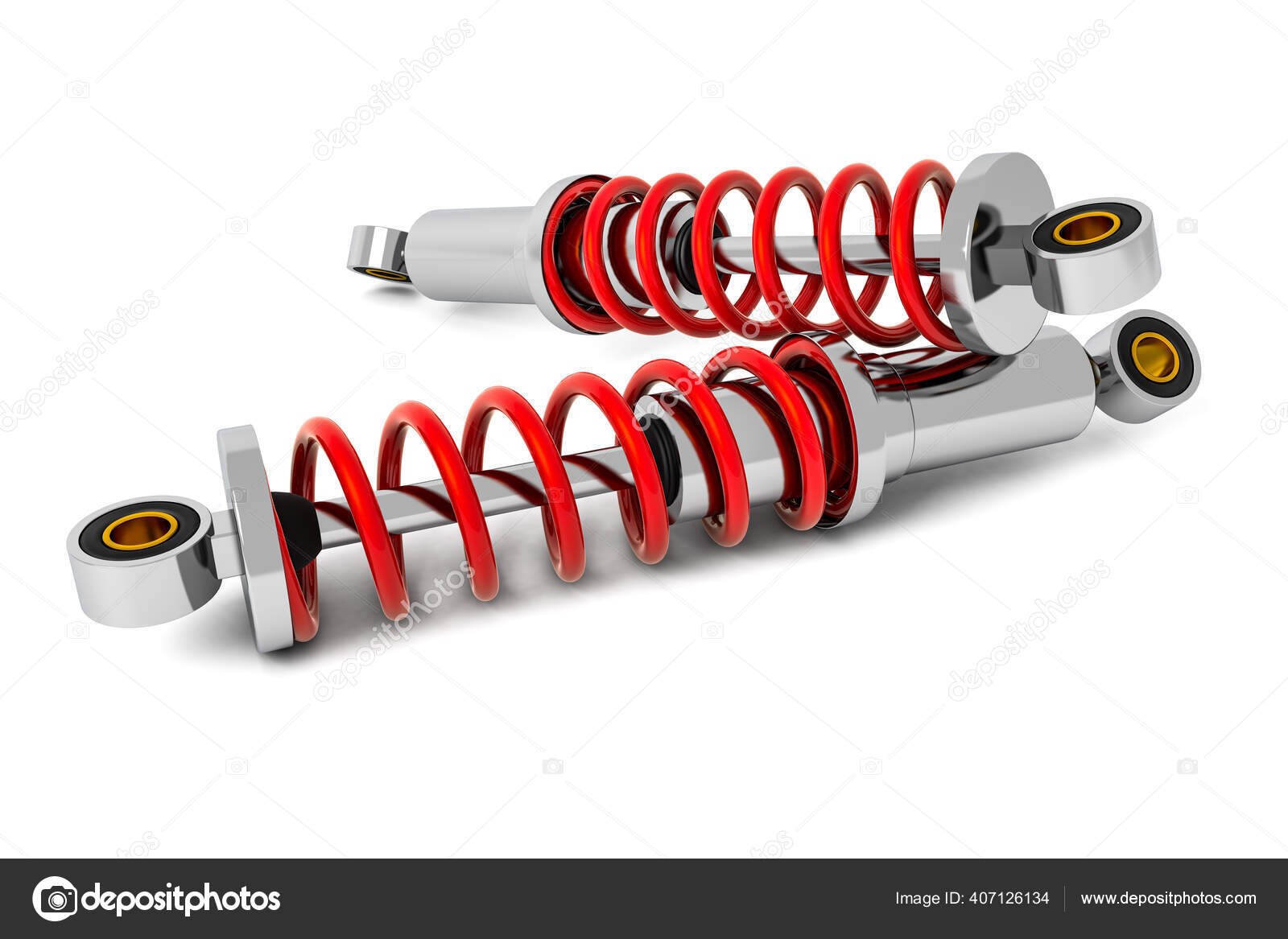 Automobile Shock Absorber Isolated White Background Render Stock Photo ...