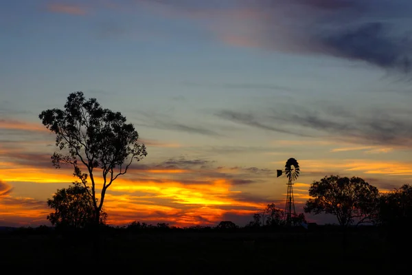 Australian windmill sunset Stock Photos, Royalty Free Australian ...