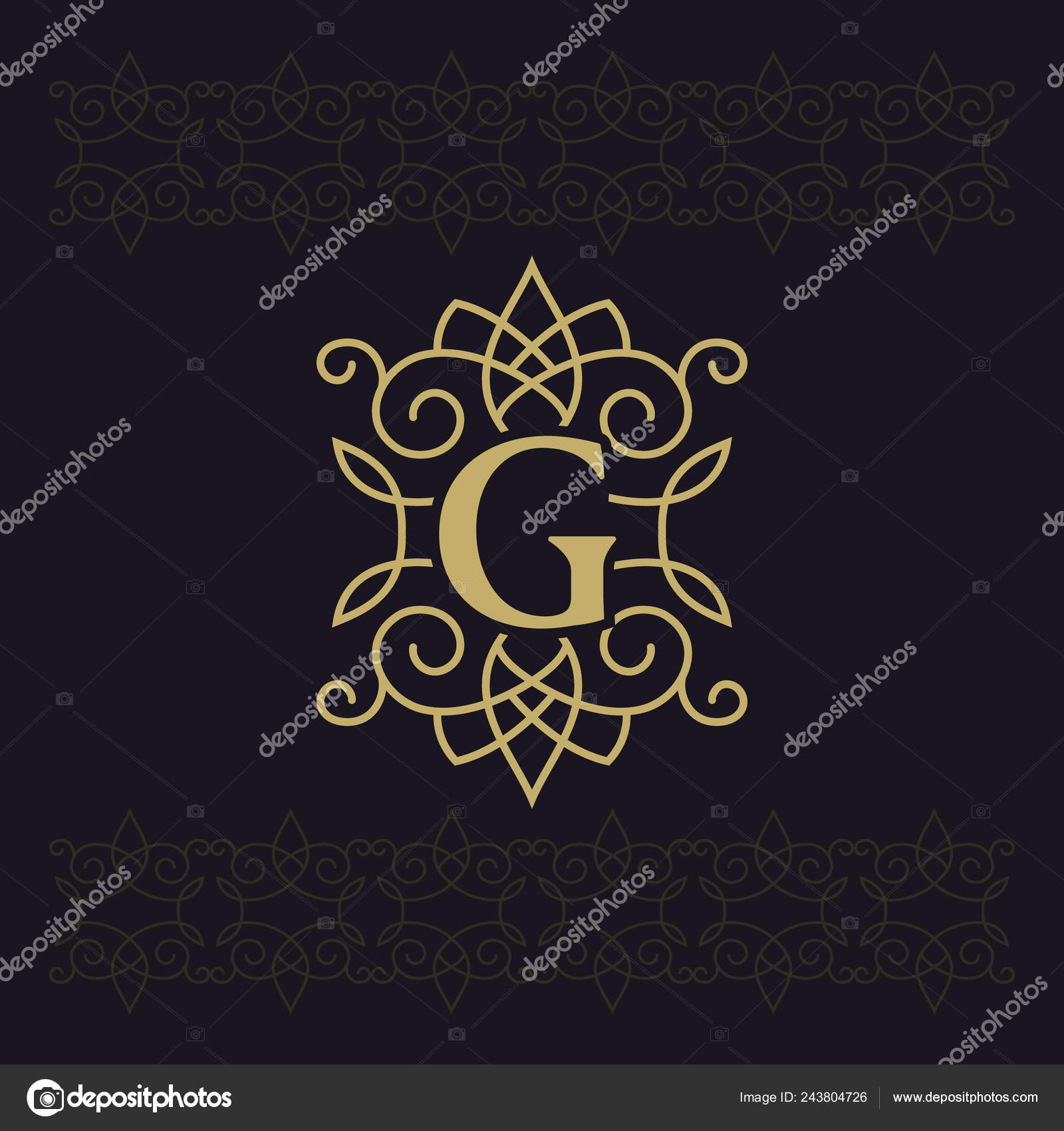 Capital Letter Beautiful Monogram Elegant Logo Calligraphic Design ...