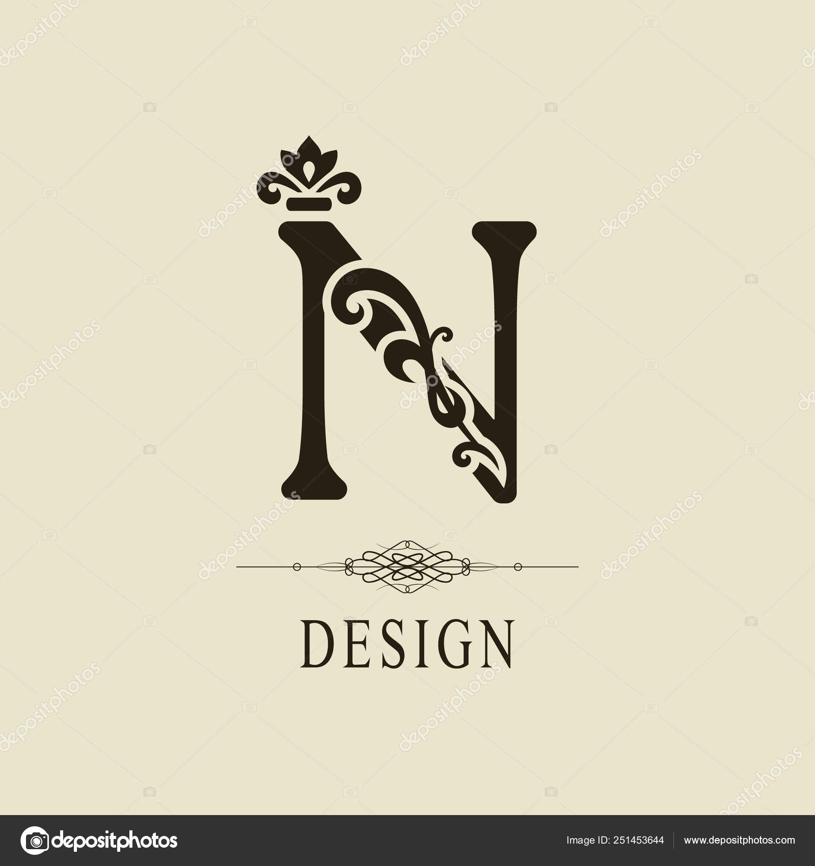 Calligraphy Capital Letter N