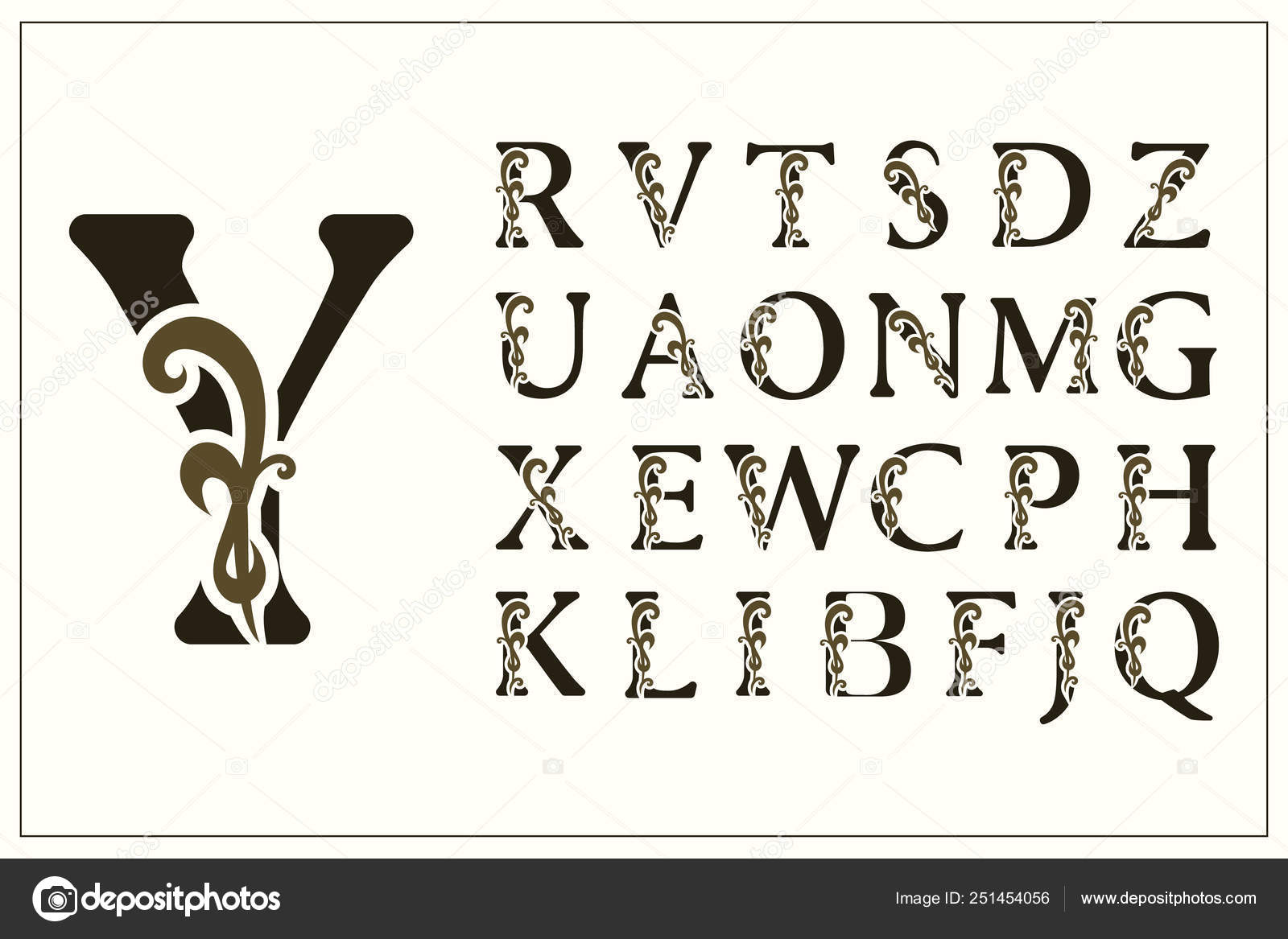 Ensemble de lettres capitales élégantes. Logos vintage. Monogrammes ...