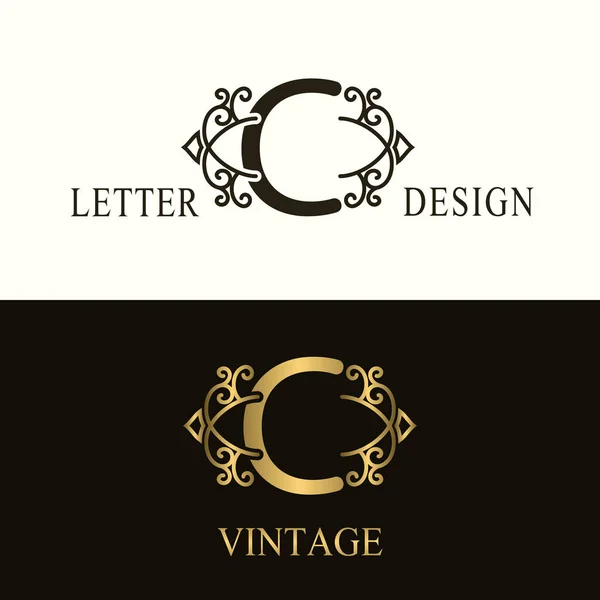 Vintage letter c Vector Art Stock Images | Depositphotos