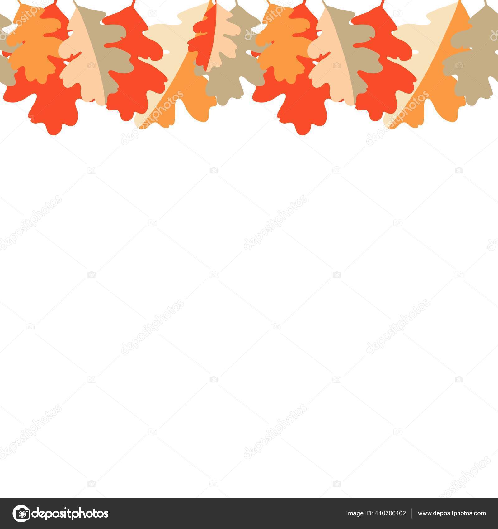 Seamless Pattern Border Stripe Autumn Oak Leaves — Stock Photo © olga.s ...