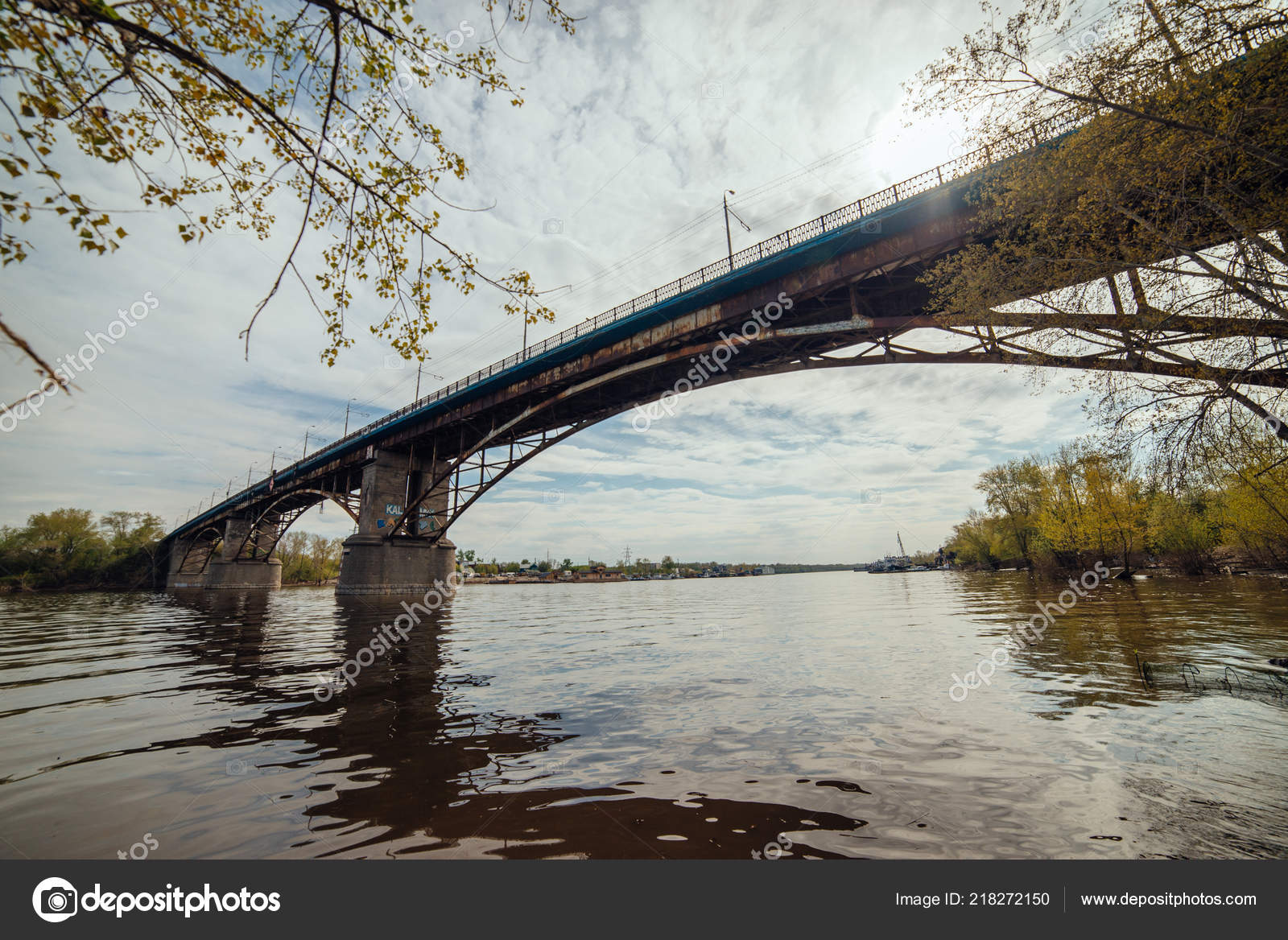 Samara Russia May 2018 Old Bridge Samara River – Stock Editorial Photo ...