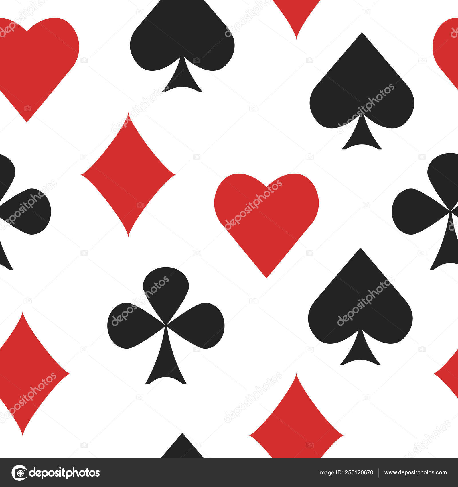 Seamless Pattern Wallpaper Texture All Playing Card Suits Isolated ...