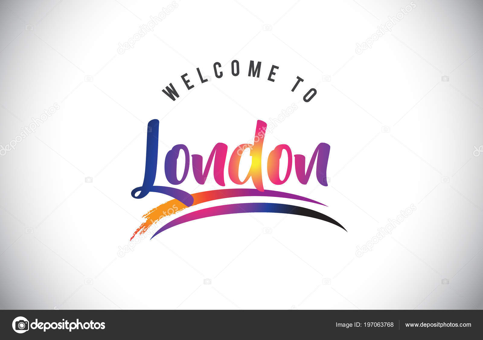 London Welcome Message Purple Vibrant Modern Colors Vector Illustration ...