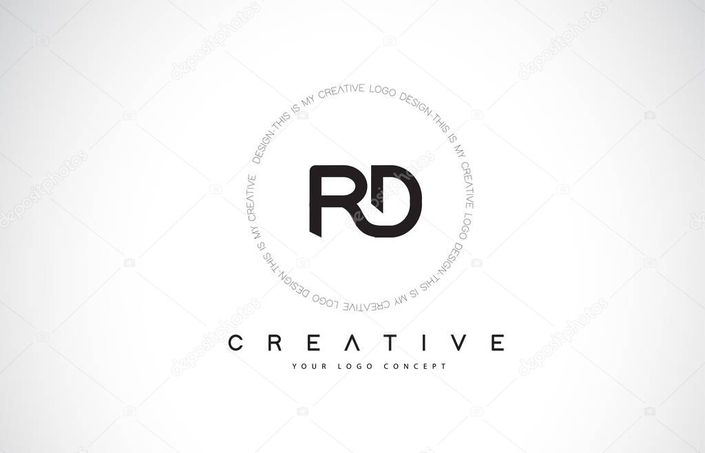 RD I + D Diseño de Logo con Icono Creativo en Blanco y Negro Letra ...
