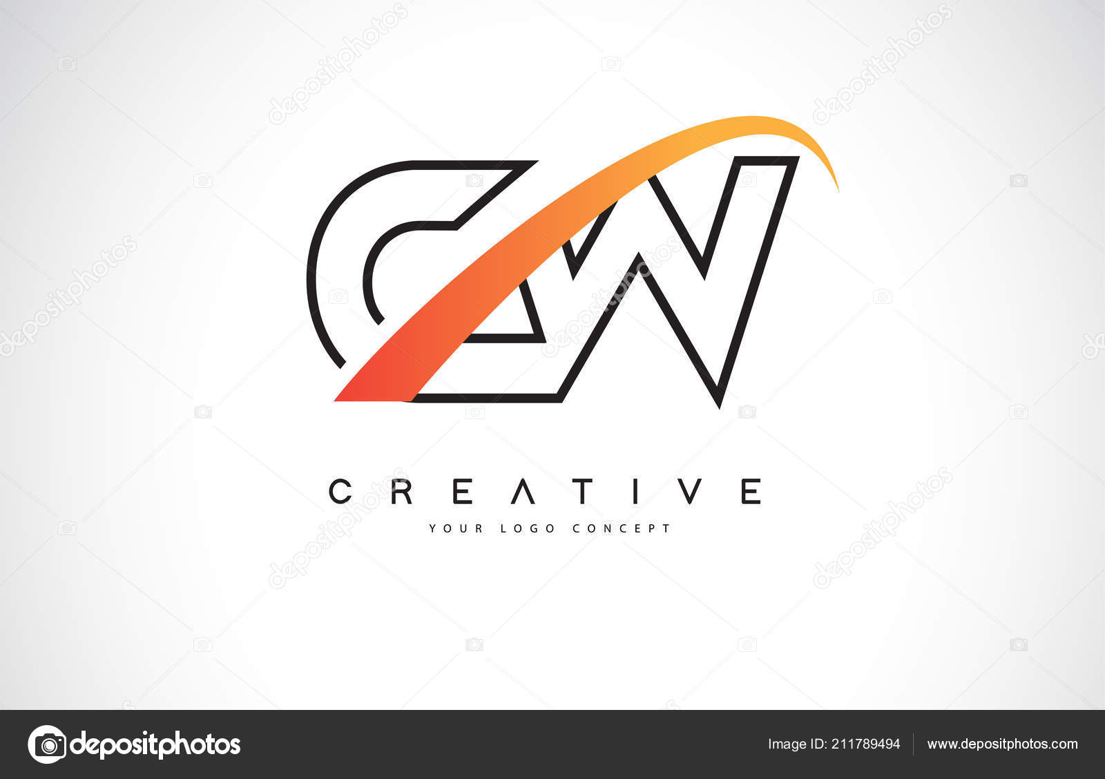 Swoosh Letter Logo Design Modern Yellow Swoosh Curved Lines Vector ...