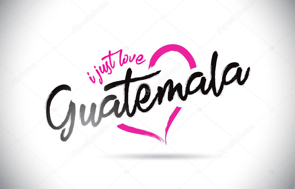 Guatemala me encanta la palabra texto con letra manuscrita y la ...