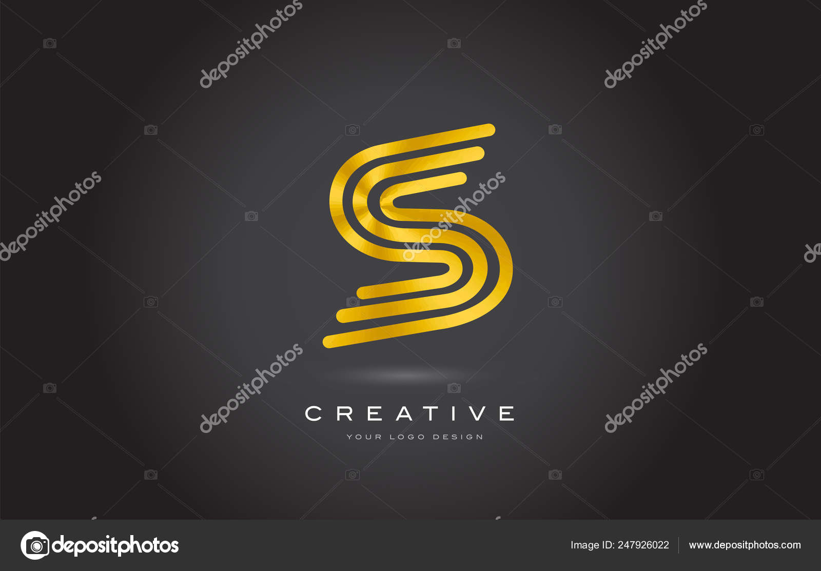 S Gold Letter Monogram Logo Design Vector Modern S Golden Icon Stock