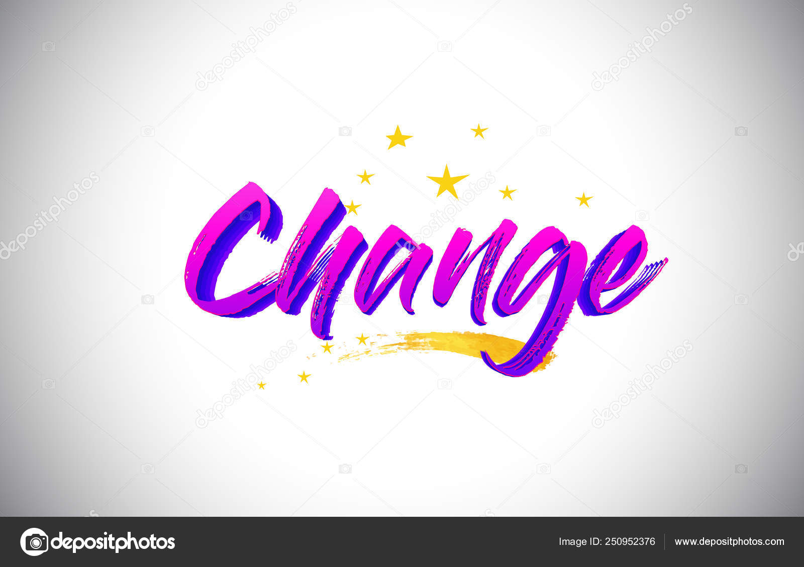 Change Purple Violet Word Text with Handwritten Vibrant Colors a Stock ...