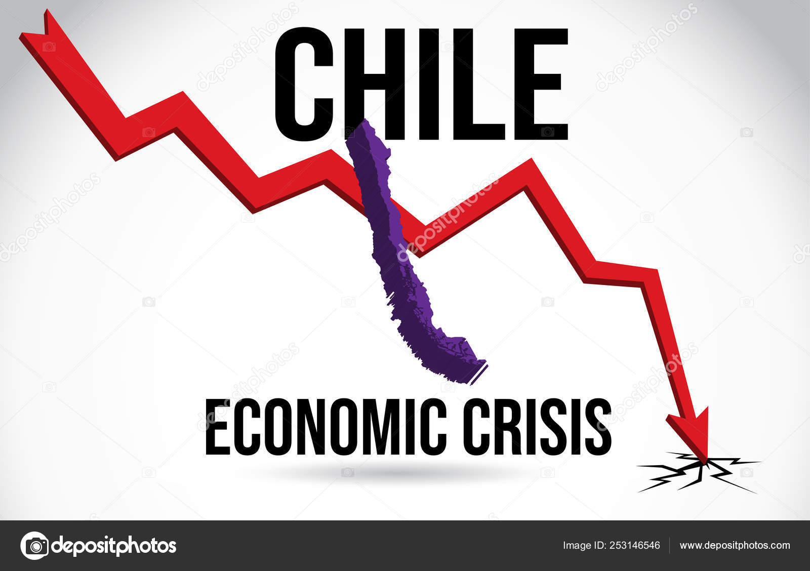 Chile Mapa Crisis Financiera Colapso Económico Crash de Mercado Global ...
