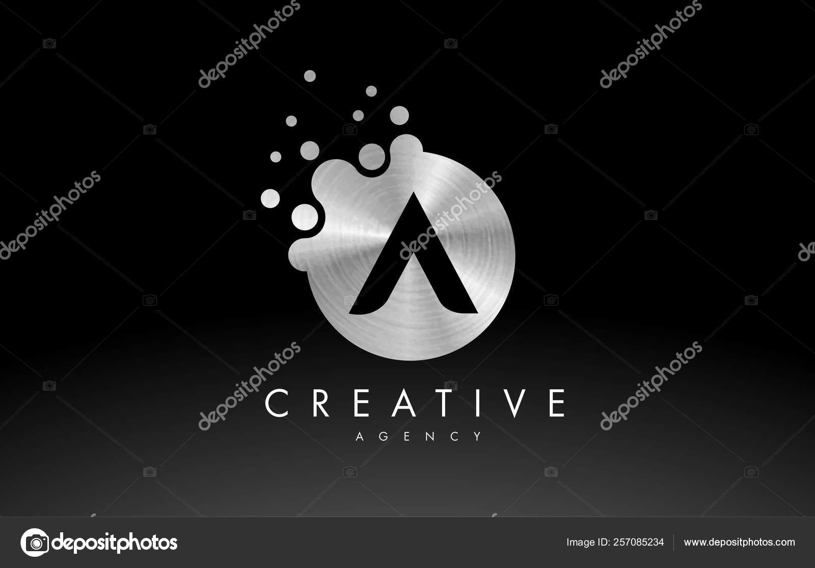 Silver Metal Letra A Logo. Un vector de diseño de letras Vector de ...