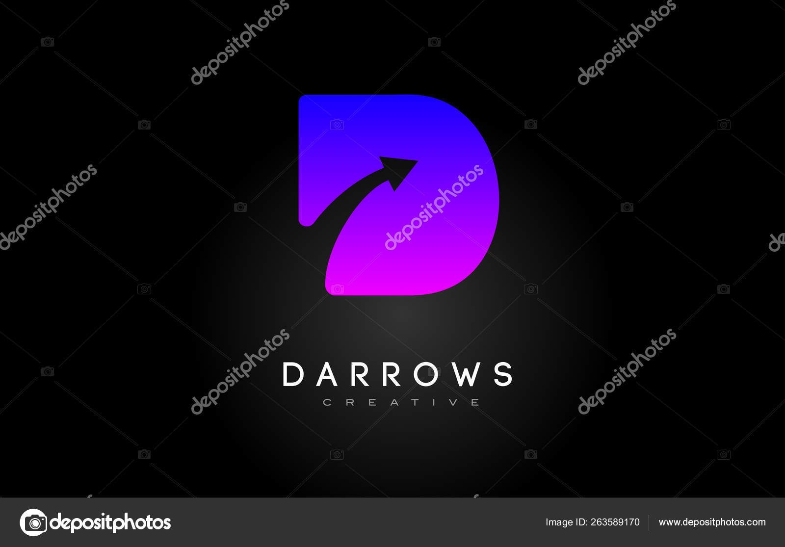 Magenta Purple D Logo. D Carta Icono Diseño Vector Vector de stock por ...
