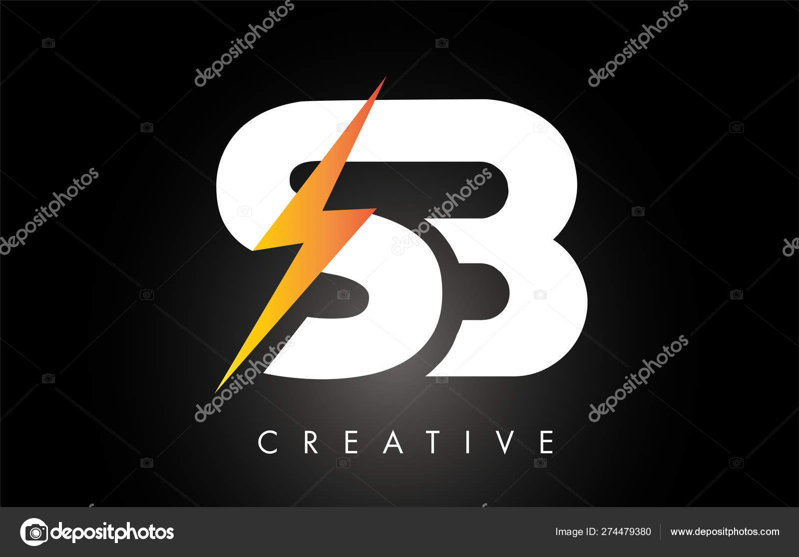 SB Letter Logo Design With Lighting Thunder Bolt. Electric Bolt Stock ...