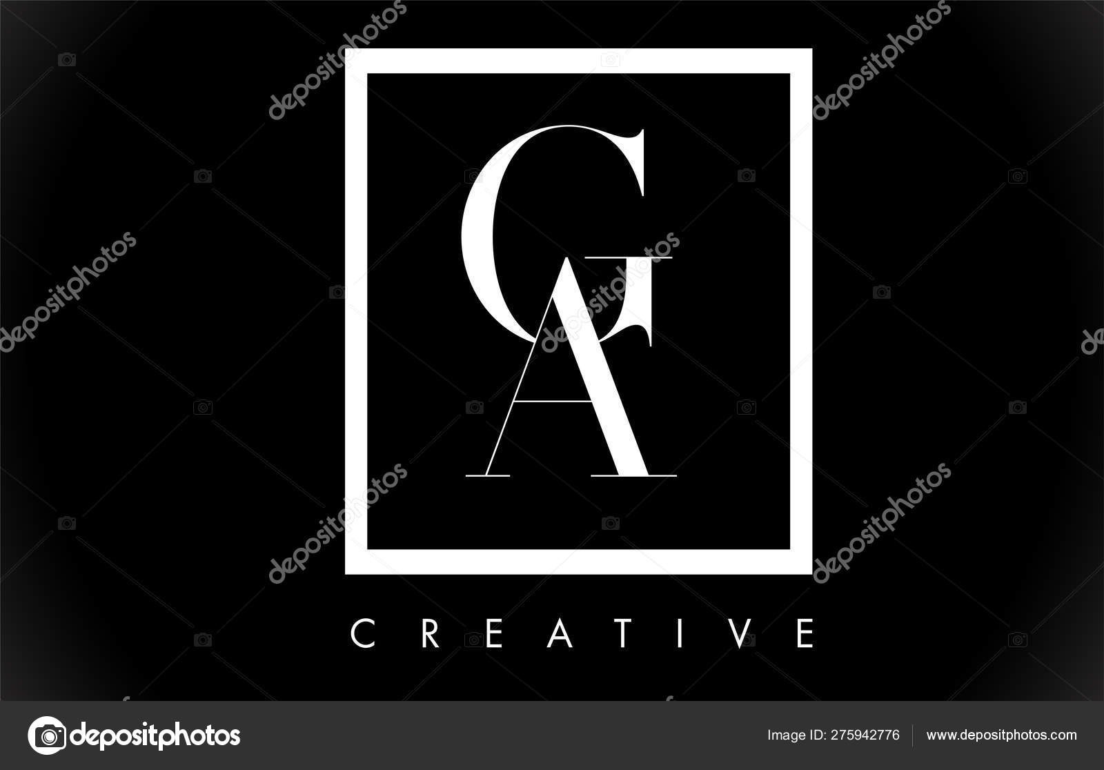GA Letter Design Logo with Black and White Colors Vector. Stock Vector ...
