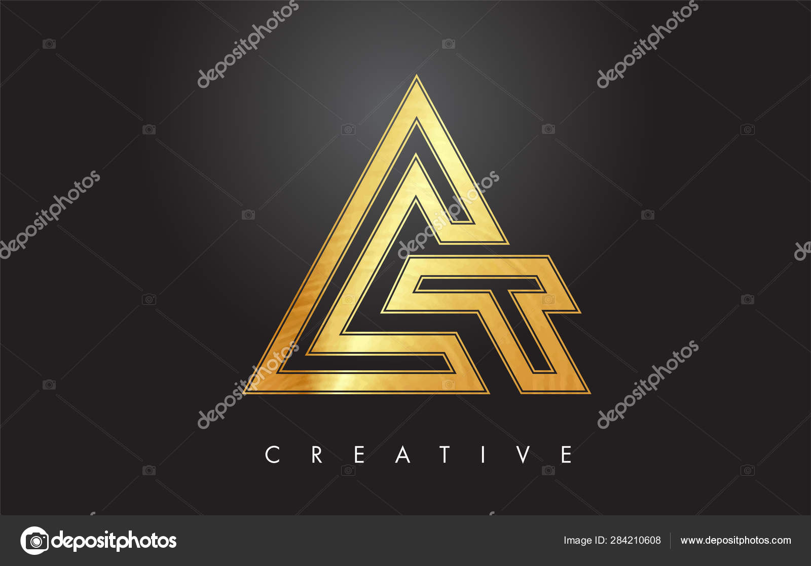 A Golden Letter Monogram Design Logo. Gold Letter A Icon Logo Ve Stock ...