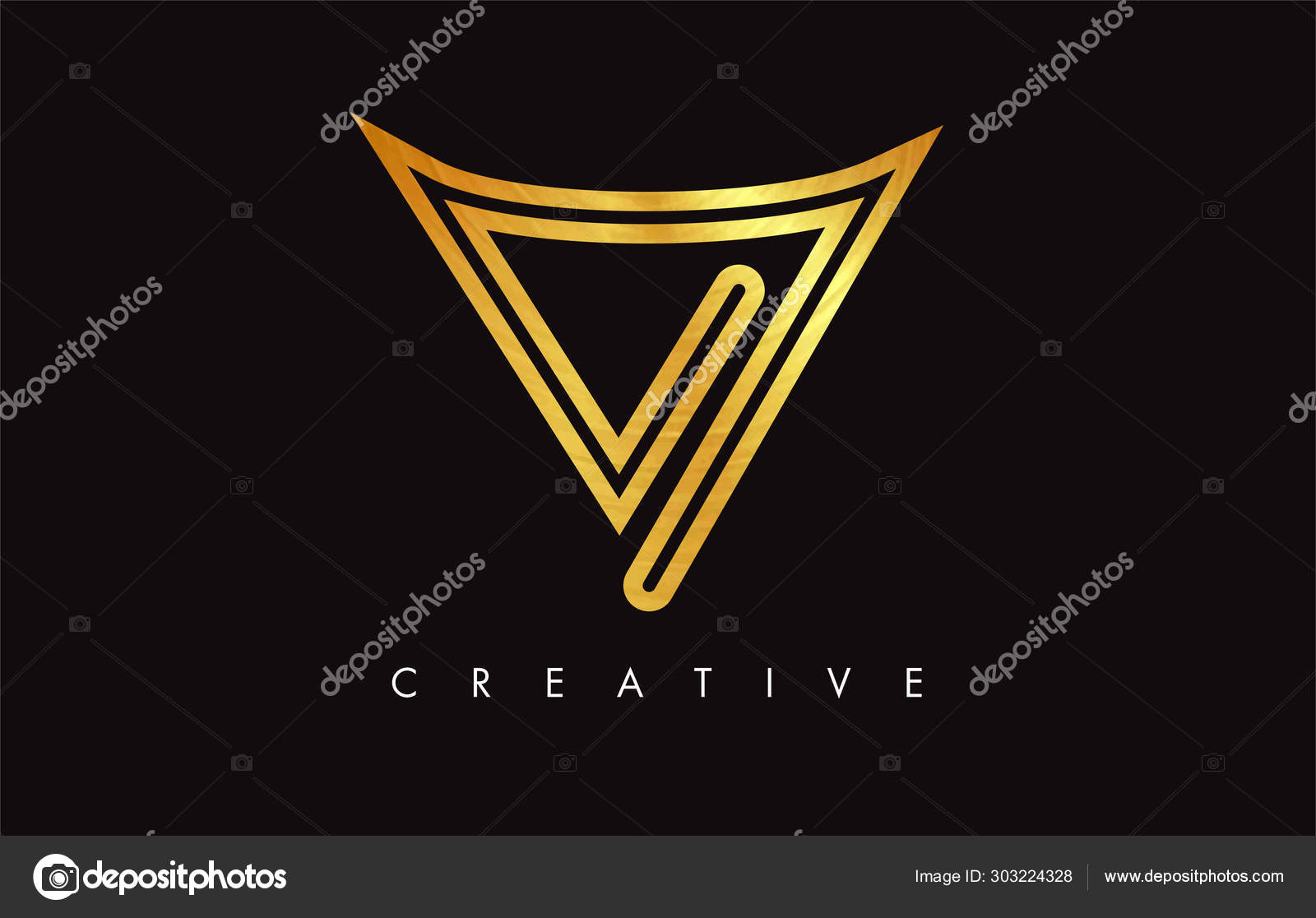 V Golden Letter Modern Trendy Design Logo. Letter V Icon Logo wi Stock ...