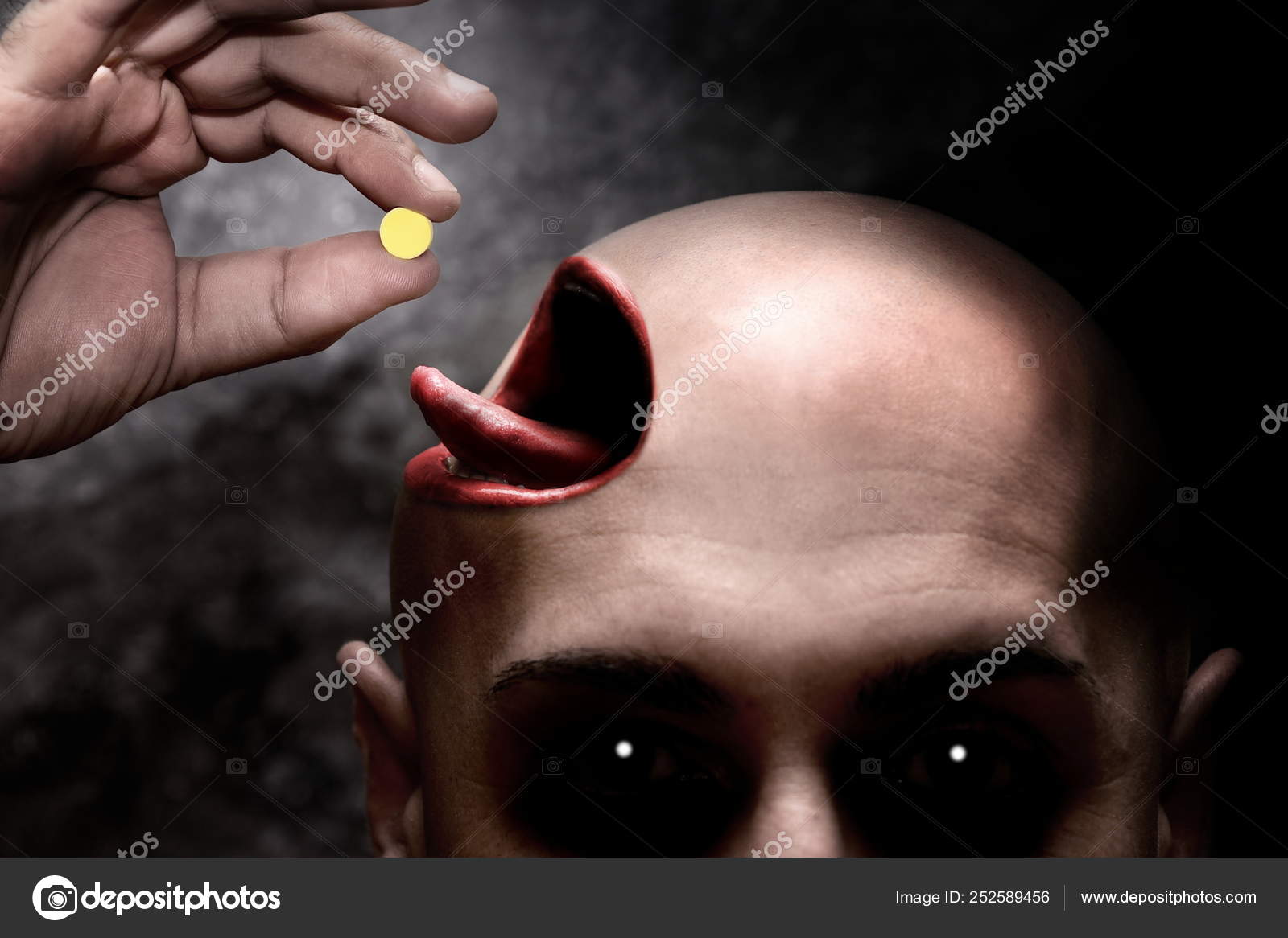 Drugs Addict Has Paranormal Hallucination Took Molly Pill Stock Photo ...