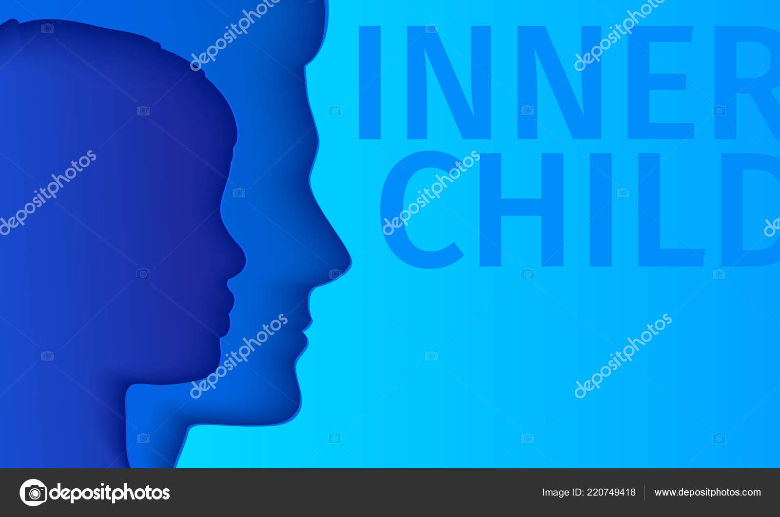 Concept Inner Child Silhouette Man Showing His Inner Child Living Stock ...