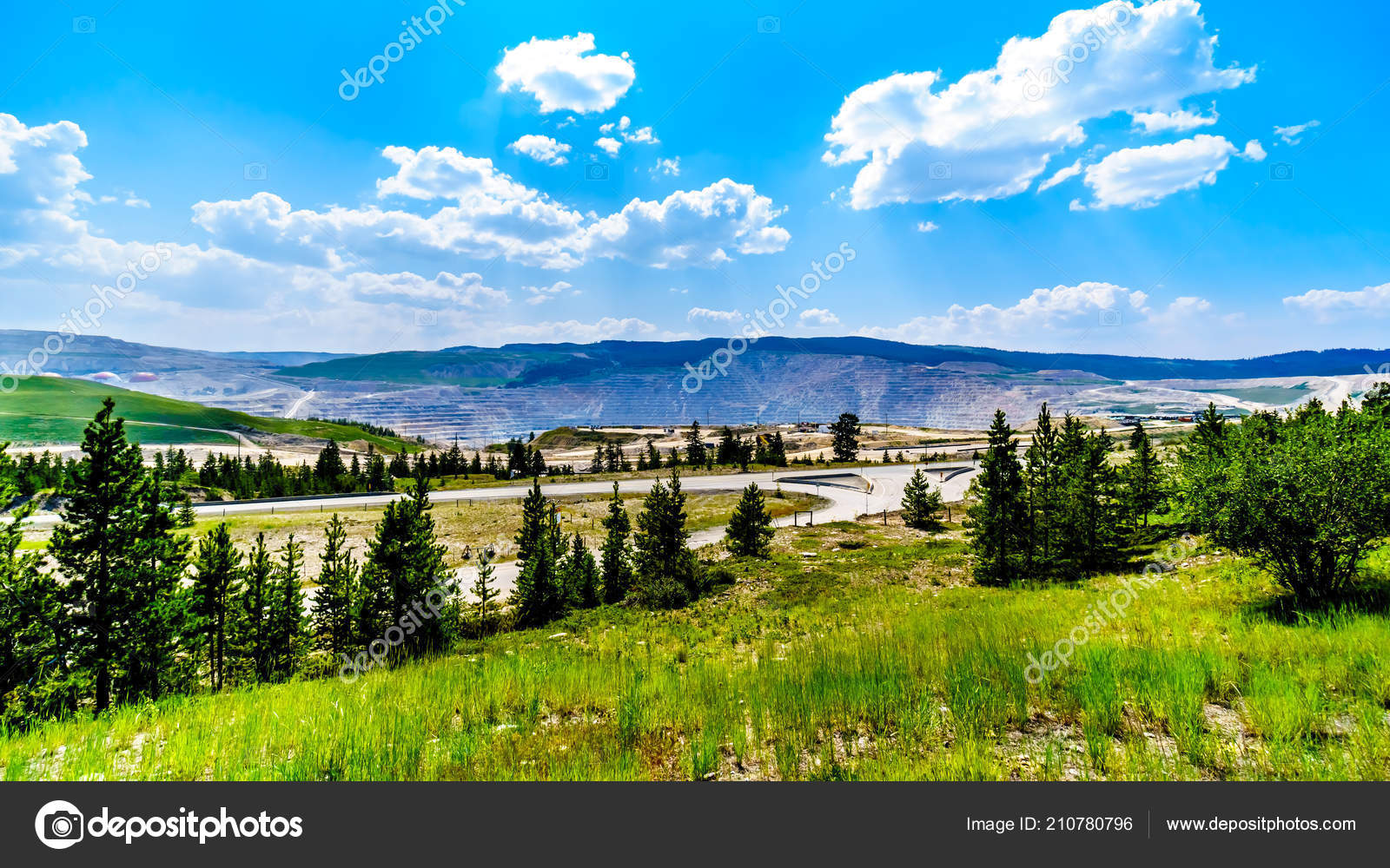 Terraced Hillside Highland Valley Copper Mine Largest Open Pit Copper ...