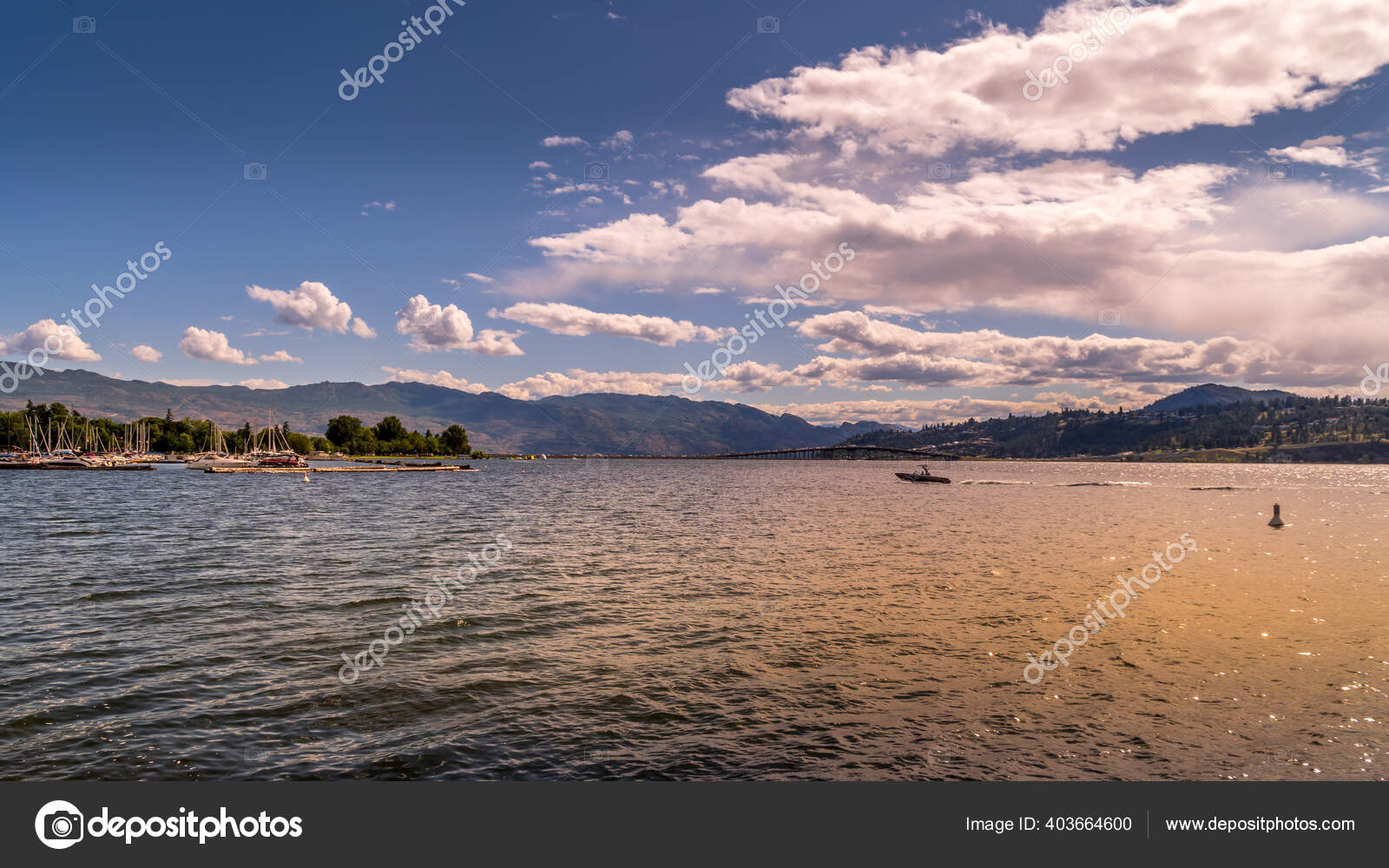 Sunset Okanagan Lake Waterfront City Park Kelowna William Bennett ...