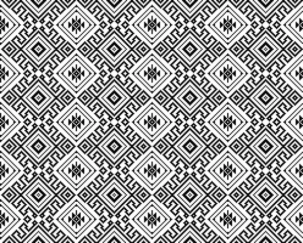 Seamless Geometric Ethnic Pattern Philippine Style Black Color