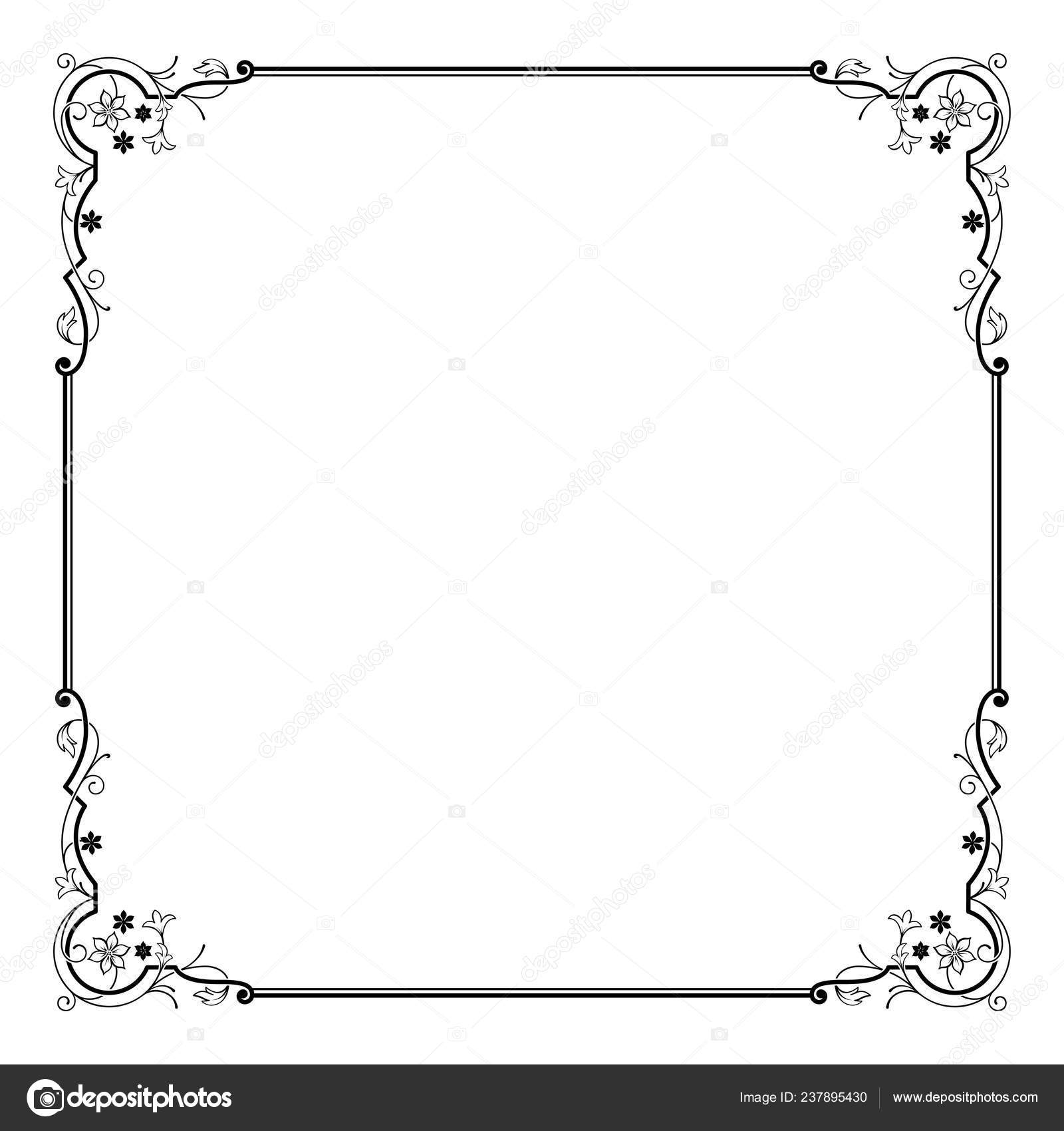 Square Black Ornate Framework Decorative Floral Corners Text Decoration ...