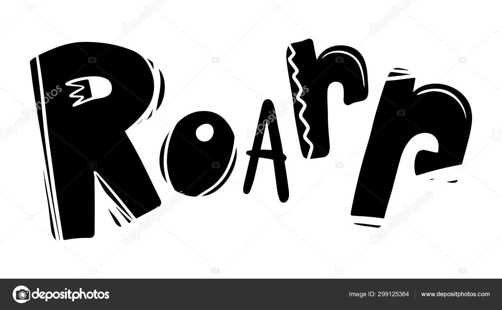Roar hand drawn black ink brush lettering Stock Vector Image by ...