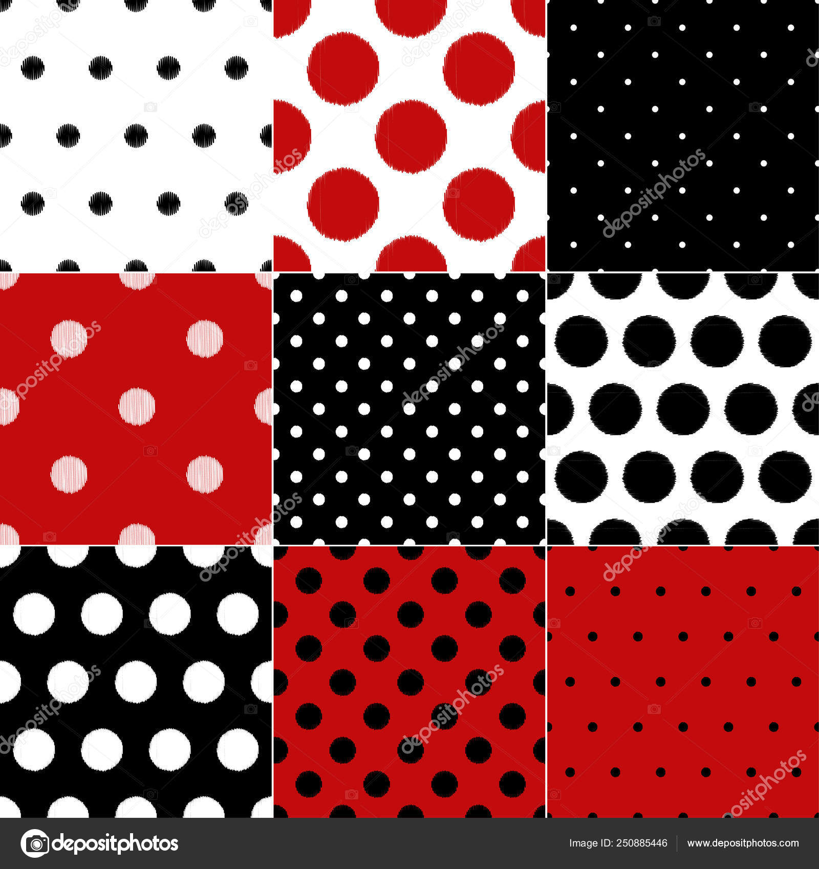 Red Black And White Polka Dot Backgrounds