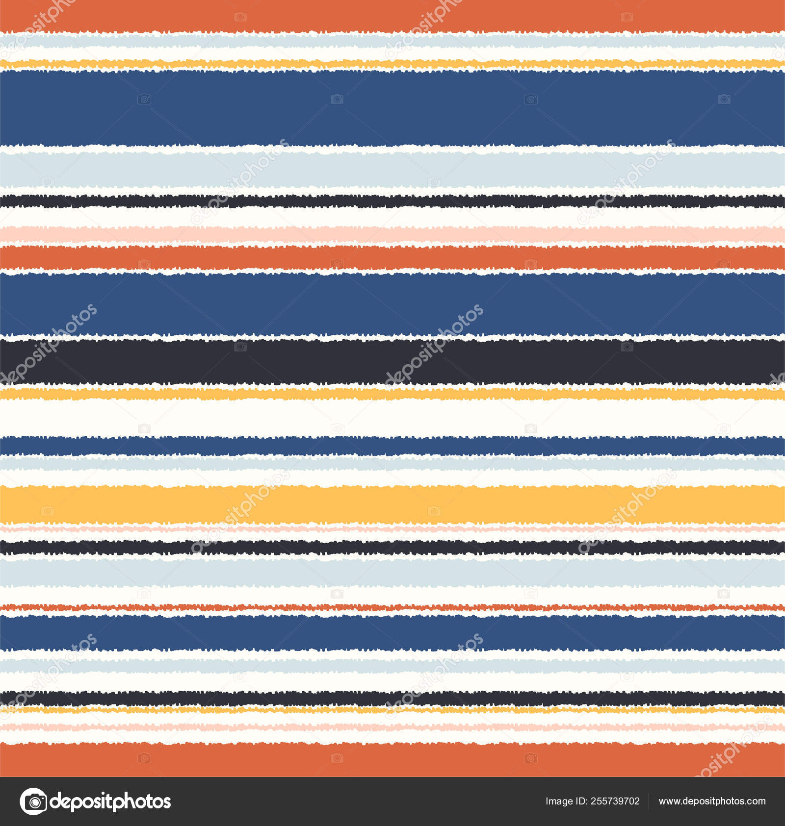 Seamless Retro Multicolored Fabric Horizontal Parallel Stripes Textile ...